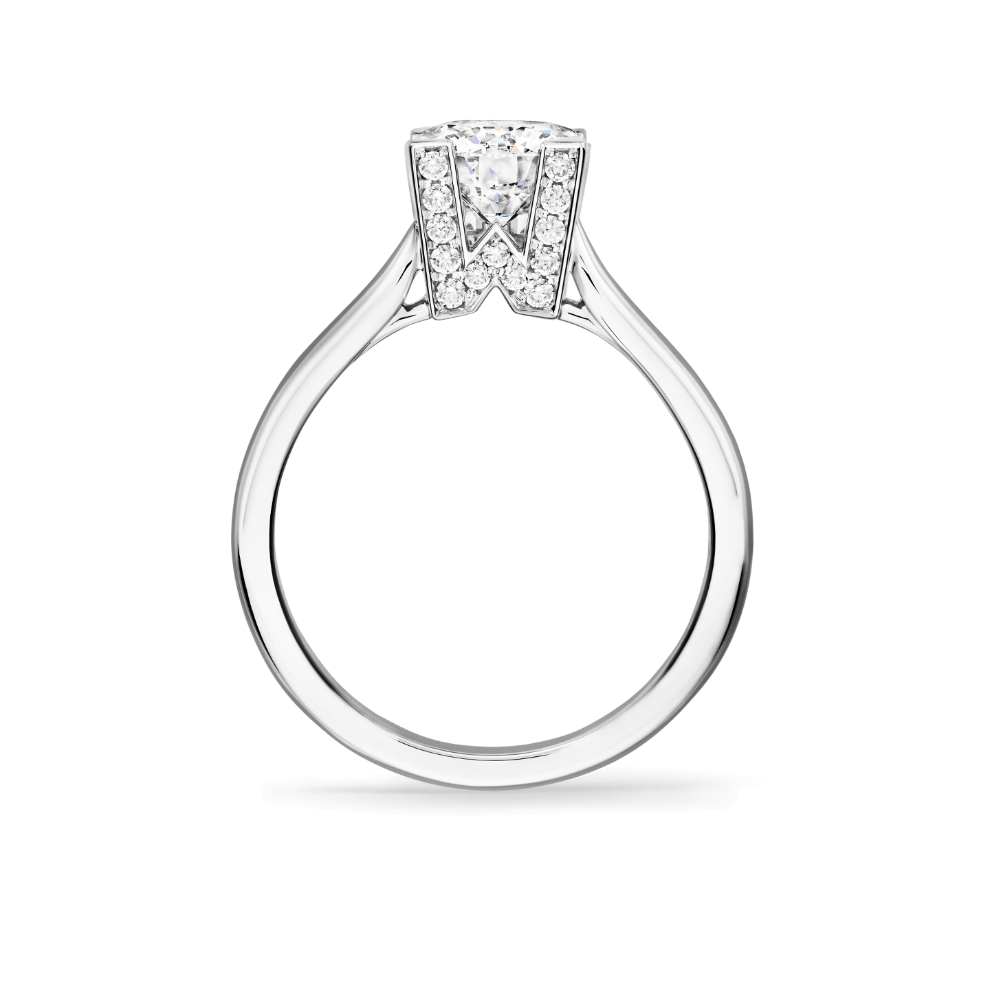 HW Logo Micropavé Engagement Ring | Harry Winston